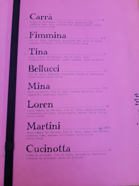 Restaurant Fimmina Pizzeria à Paris - Menu, avis, prix et réservation ...