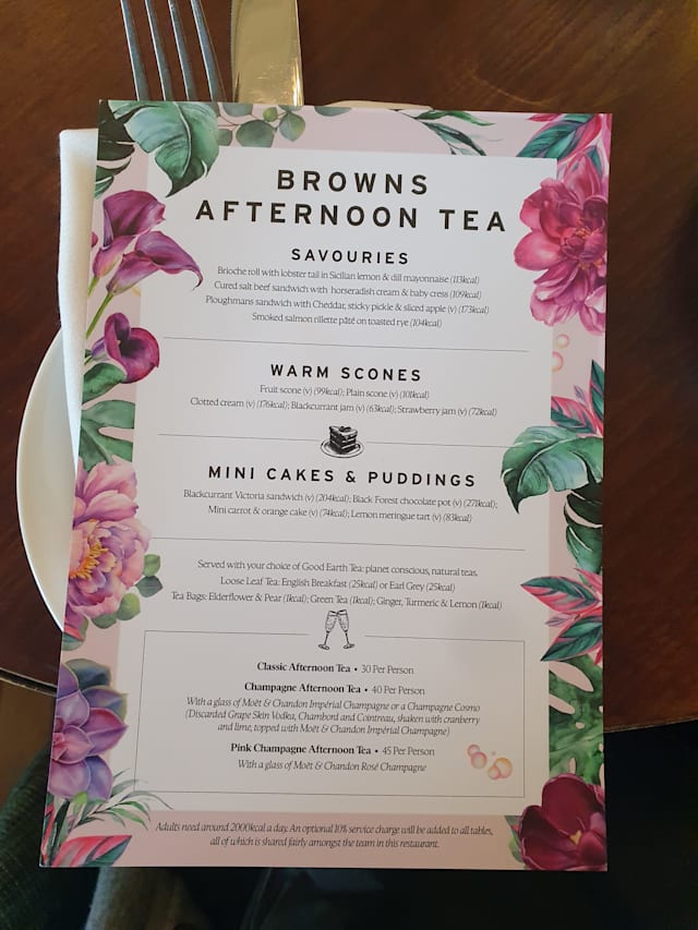 Menus 2025 - Browns Brasserie & Bar - Covent Garden in London | TheFork