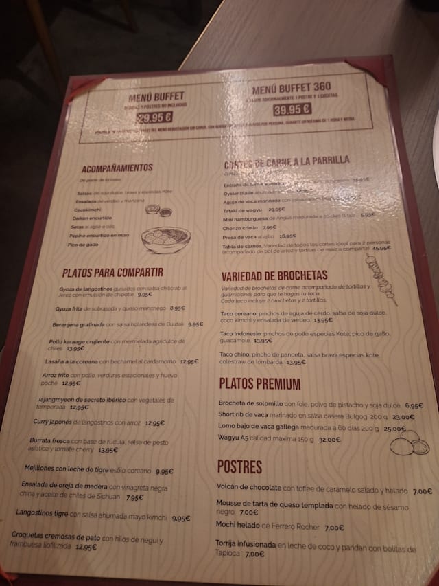 Restaurante KOTE BBQ Coreana y Japonesa en Madrid - Menú 2025 ...