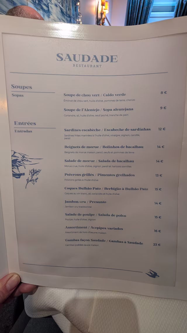 Restaurant Saudade à Paris - Menu, avis, prix et réservation | TheFork