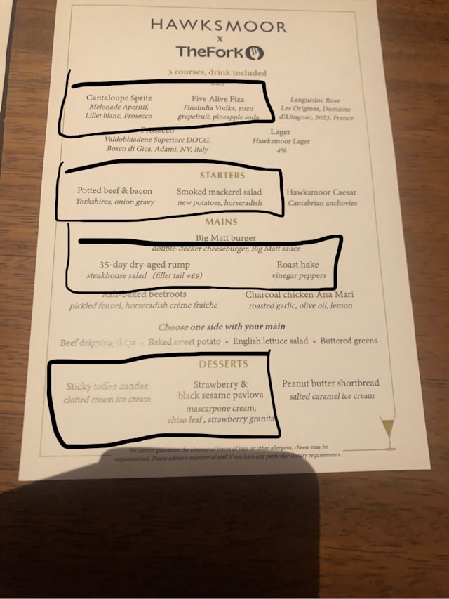 Menus 2026 - Hawksmoor Liverpool in Liverpool | TheFork