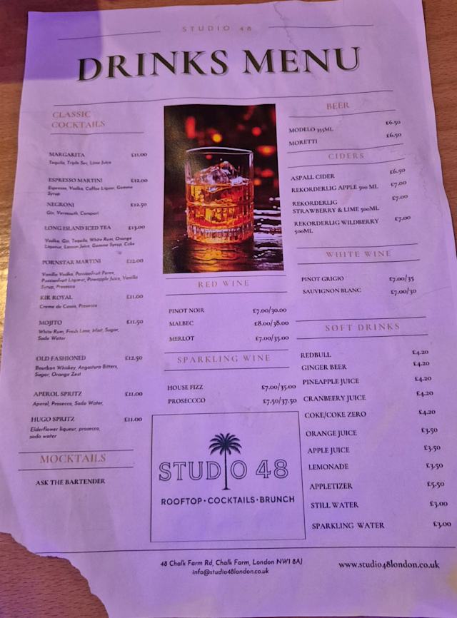 Studio 48 in London - Restaurant Reviews, Menus, and Prices | TheFork