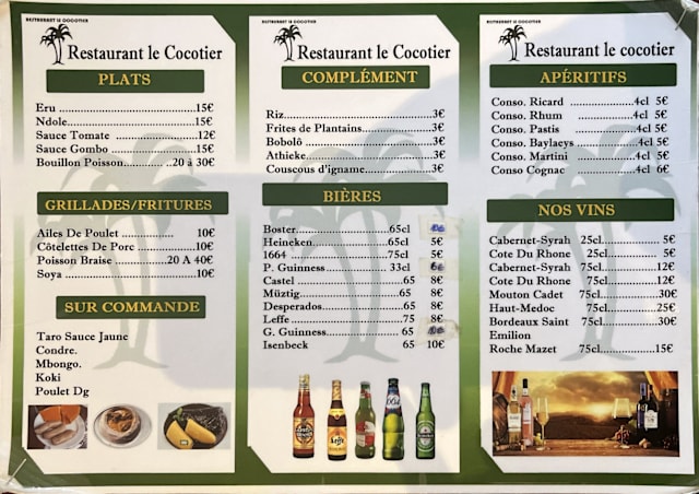 Menu 2026 - The Coco Restaurant in Paris | TheFork