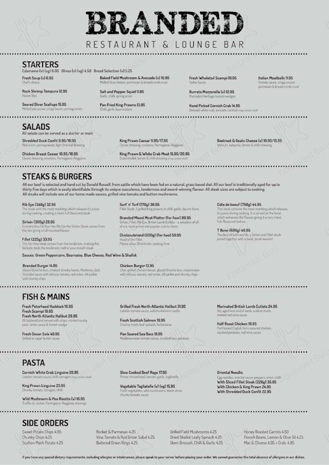 Menus 2025 - Branded Beckenham in Beckenham | TheFork