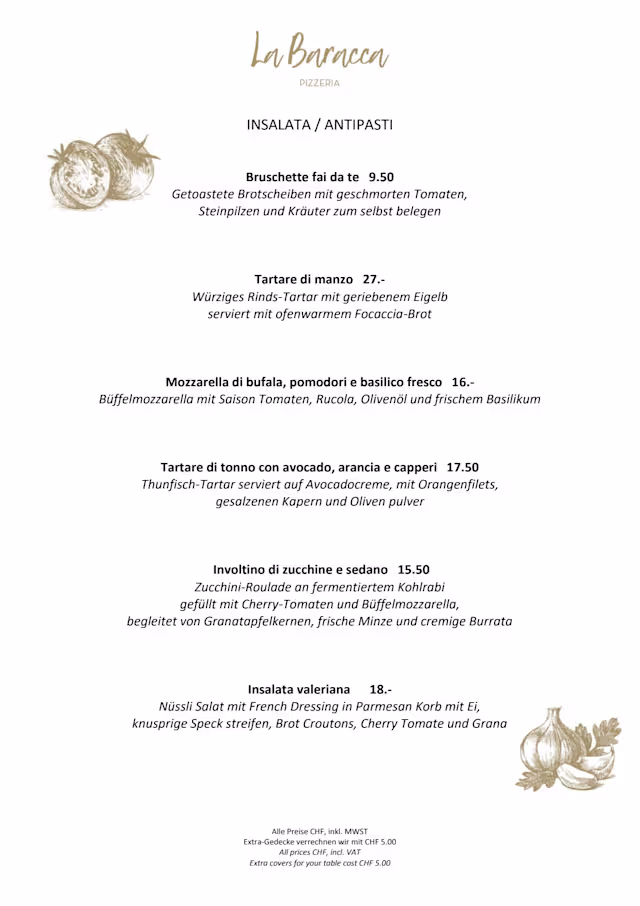 Pizzeria la Baracca in Luzern - Bewertungen, Speisekarte und Preise ...