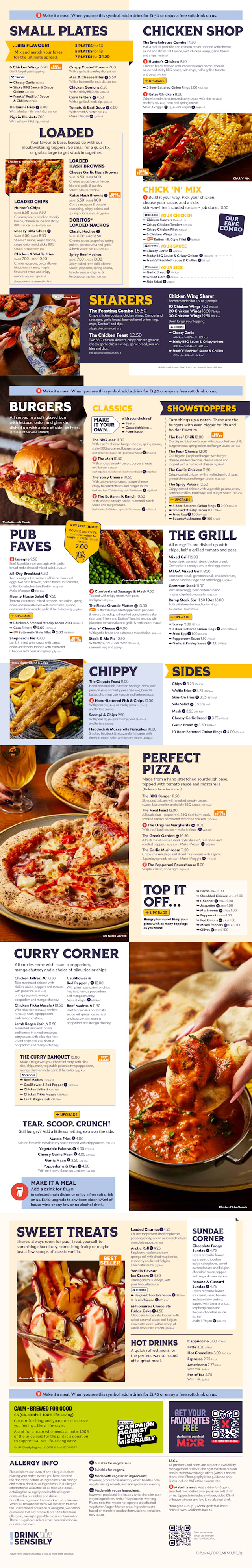 Menu 2026 - The Yard Stafford em Stafford | TheFork