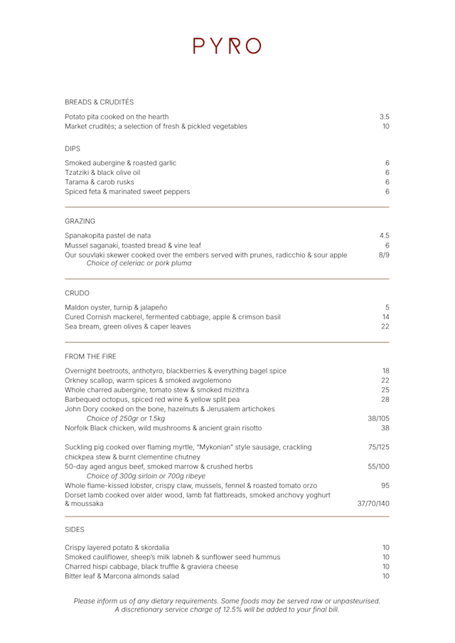 Pyro in London - Restaurant Reviews, Menu and Prices | TheFork