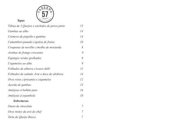 Taberna 57 em Sra. da Hora - Preços, menu, morada, reserva e avaliações ...