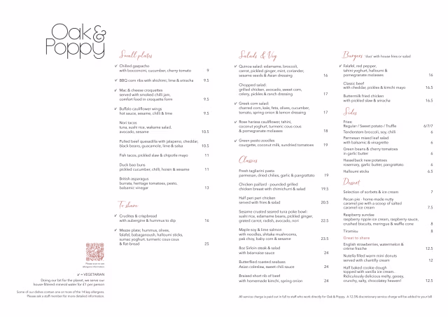 Oak&Poppy in London - Restaurant Reviews, Menus, and Prices | TheFork