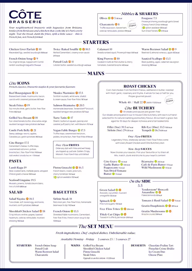 Menus 2026 - Cote Brasserie - Exeter in Exeter | TheFork