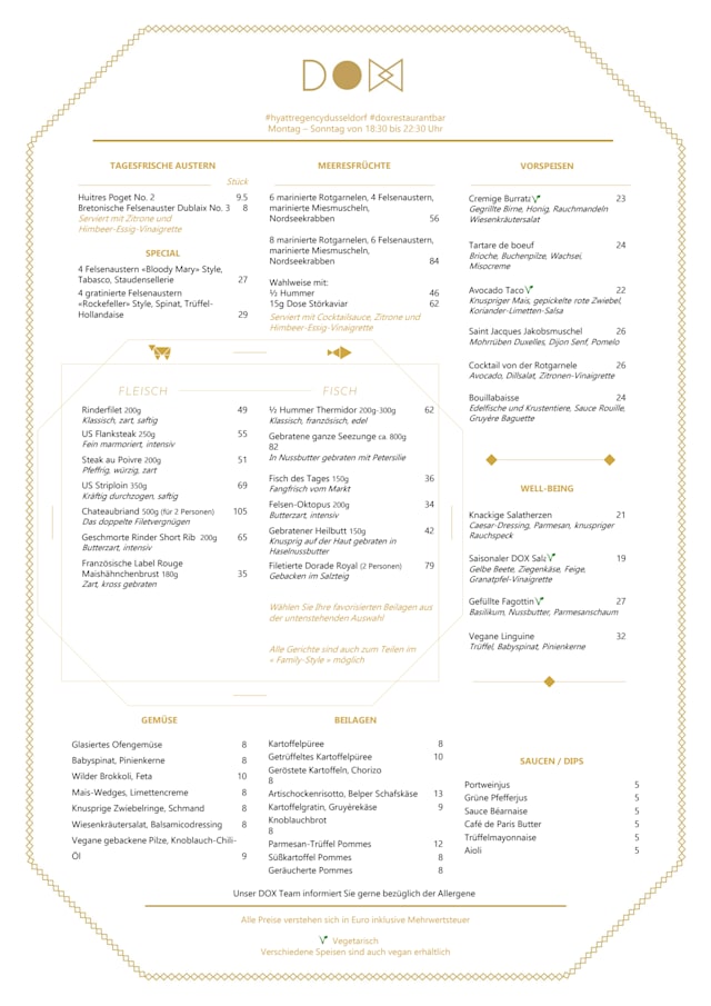 Dox Restaurant & Bar im Hyatt Düsseldorf in Düsseldorf - Bewertungen ...