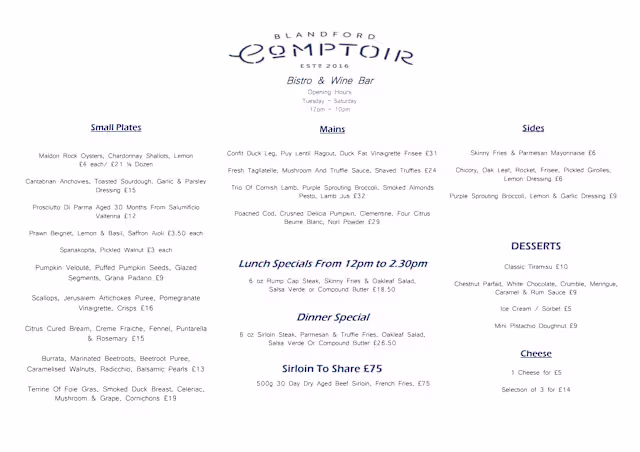 Blandford Comptoir in London - Restaurant Reviews, Menus, and Prices ...