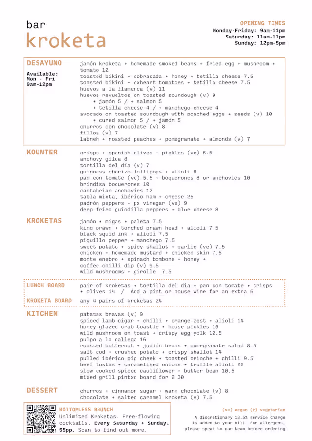 Bar Kroketa - Broadgate in London - Restaurant Reviews, Menus, and ...