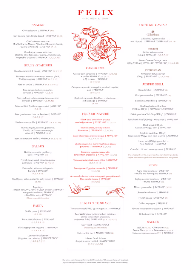 Felix Kitchen & Bar in Budapest - Restaurant Reviews, Menu and Prices ...
