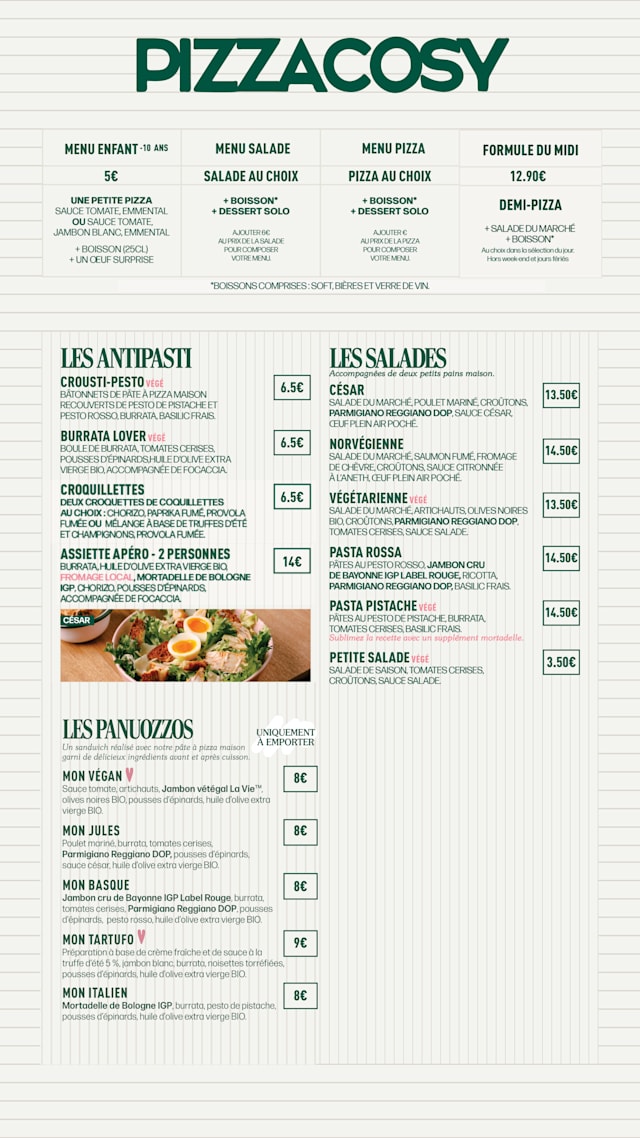 Pizza Cosy Nimes i Nîmes - Restaurangens meny, öppettider, bokning ...