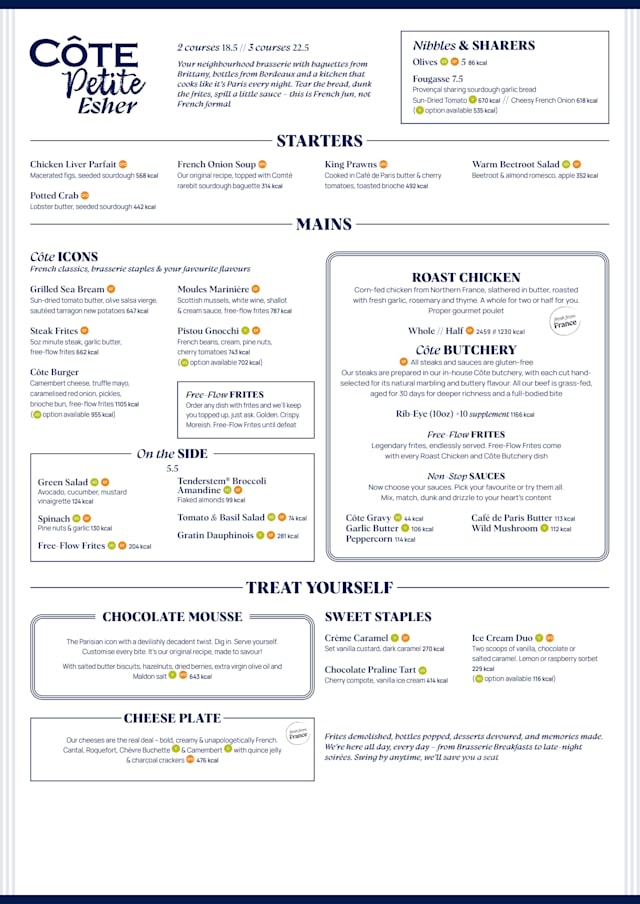 Menu 2026 - Cote Petite- Esher in Esher | TheFork
