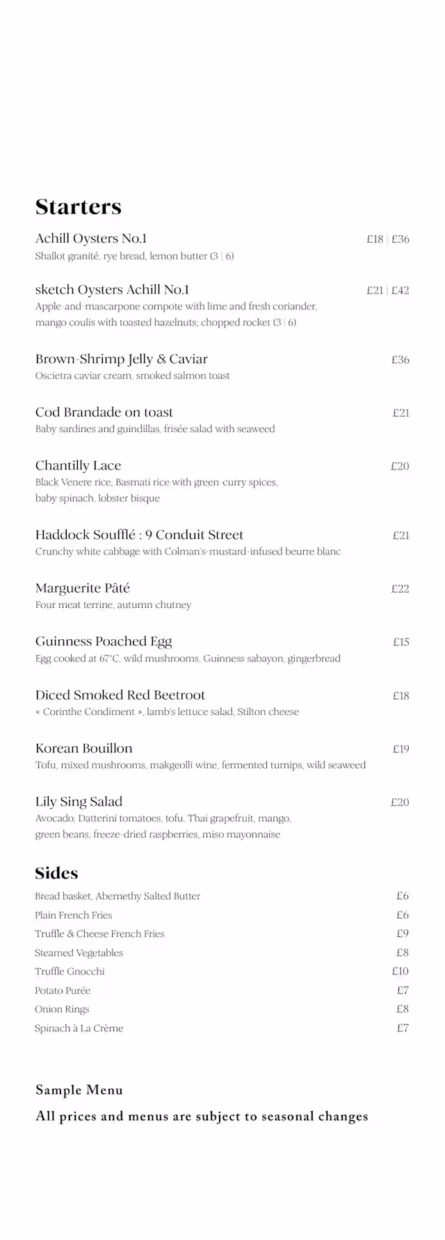 Sketch, The Gallery in London - Restaurant Reviews, Menus, and Prices ...