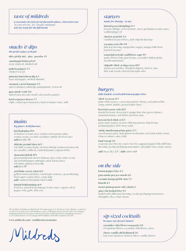 Mildreds - Kings Cross in London - Restaurant Reviews, Menus, and ...