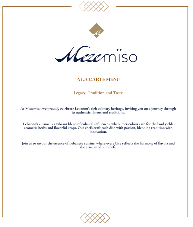 Menus 2026 - Mezemiso in London | TheFork