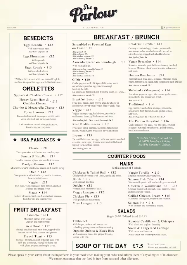 The Parlour in London - Restaurant Reviews, Menus, and Prices | TheFork