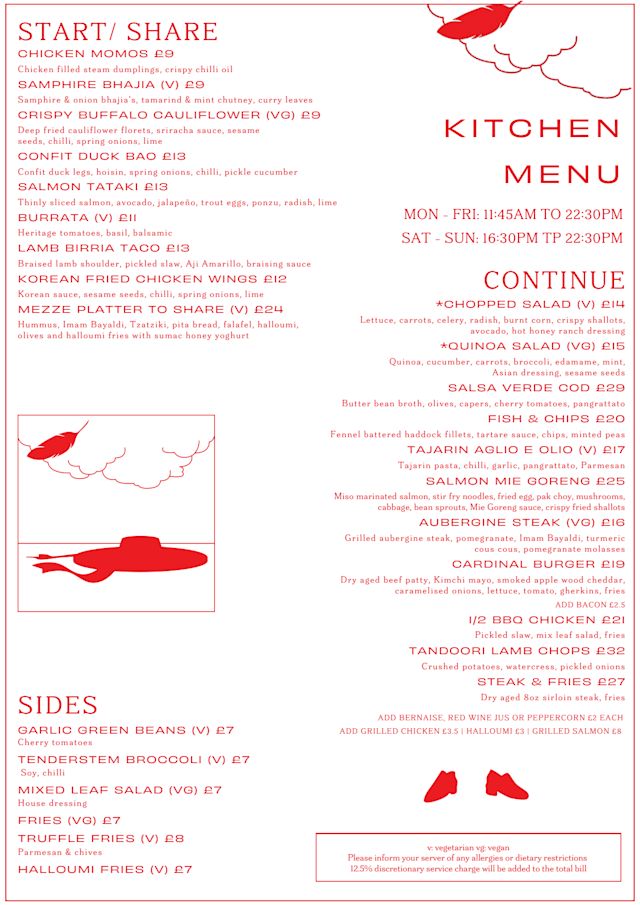 The Cardinal Bar & Kitchen in London - Restaurant Reviews, Menus, and ...