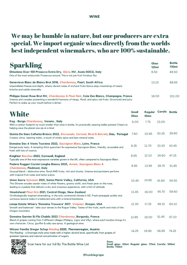 Humble Grape Canary Wharf in London - Restaurant Reviews, Menus, and ...