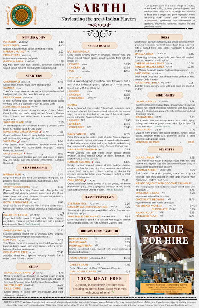 Sarthi in Bath - Restaurant Reviews, Menus, and Prices | TheFork