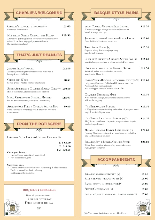 Restaurant Charlie Browns Hale à Hale - Menu, avis, prix et réservation ...