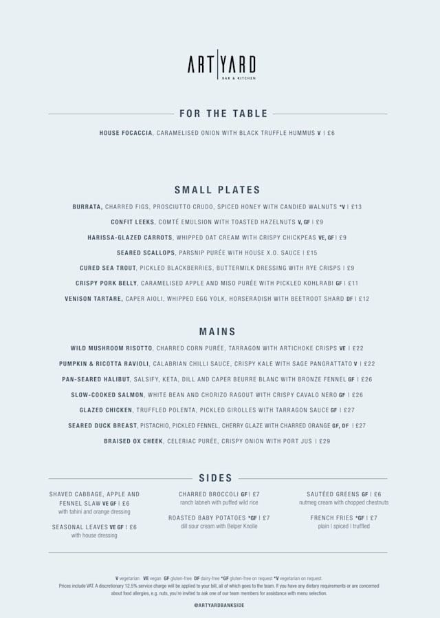 Art Yard Bar & Kitchen in London - Restaurant Reviews, Menus, and ...