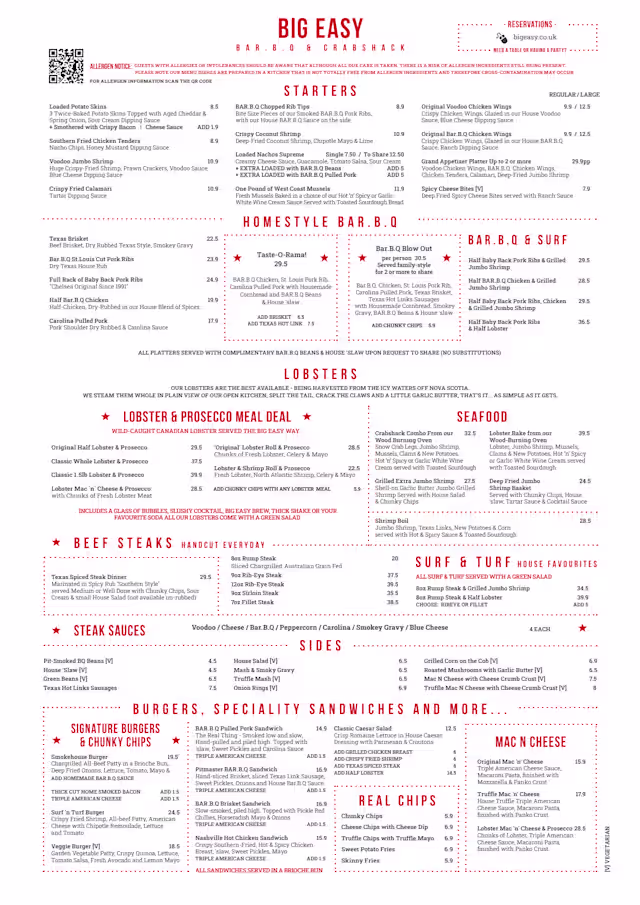 Big Easy Canary Wharf in London - Restaurant Reviews, Menu and Prices ...
