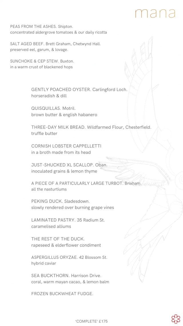 Menus 2025 - Mana in Manchester | TheFork