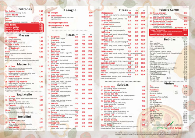 Pizzeria Casa Mia - Guimarães in Guimarães - Restaurant Reviews, Menus ...