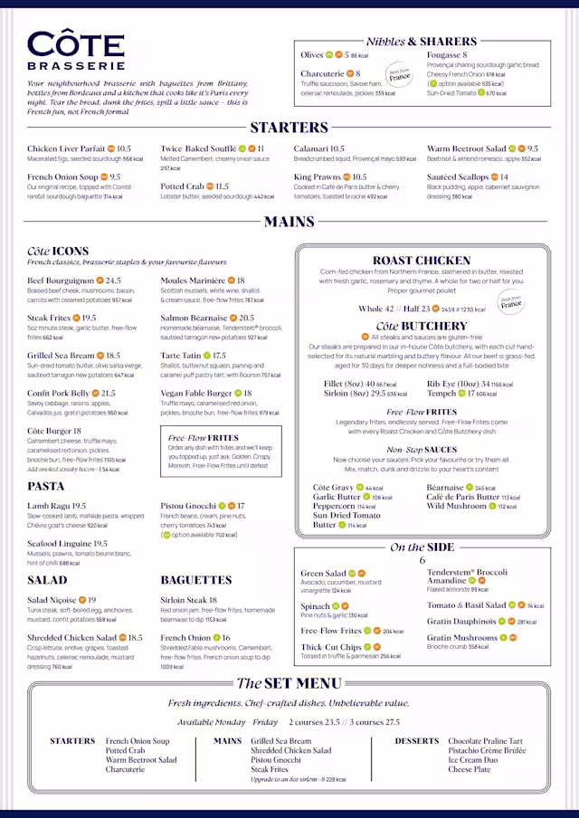 Menus 2026 - Cote Brasserie - Bristol Clifton Village in Bristol | TheFork