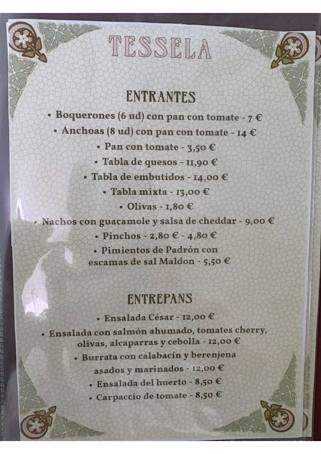 Menu 2026 - Tessela in Barcelona | TheFork