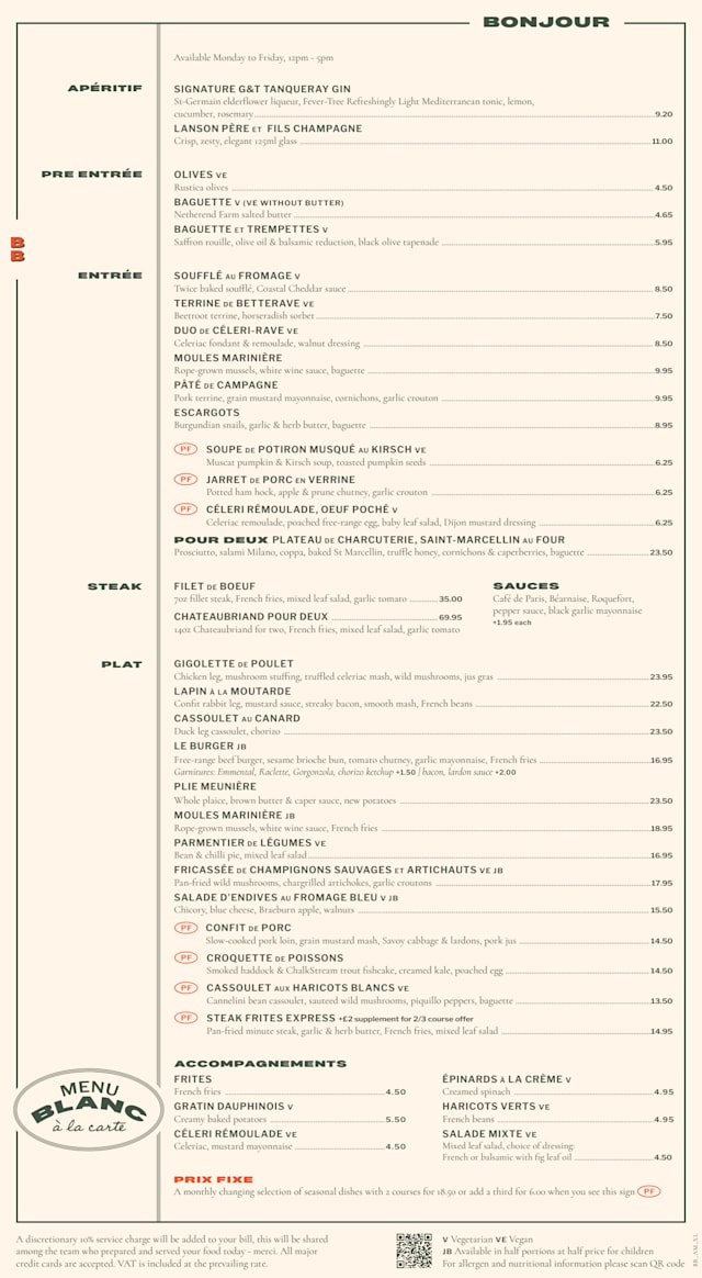 Menus 2025 - Brasserie Blanc Leeds in Leeds | TheFork