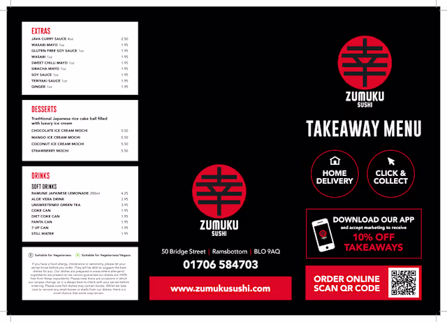 Carte et Menus 2026 - Zumuku Sushi - Ramsbottom à Ramsbottom | TheFork