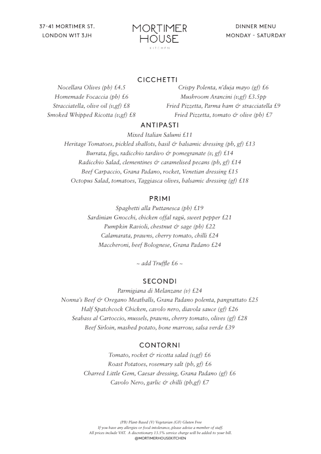 Mortimer House Kitchen in London - Restaurant Reviews, Menus, and ...