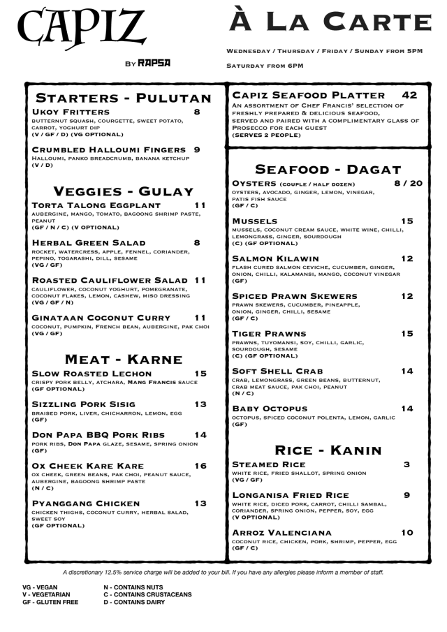 Capiz by Rapsa in London - Restaurant Reviews, Menus, and Prices | TheFork