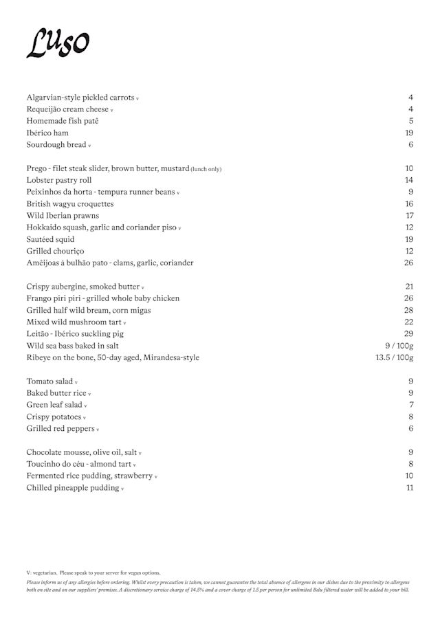 Luso in London - Restaurant Reviews, Menus, and Prices | TheFork