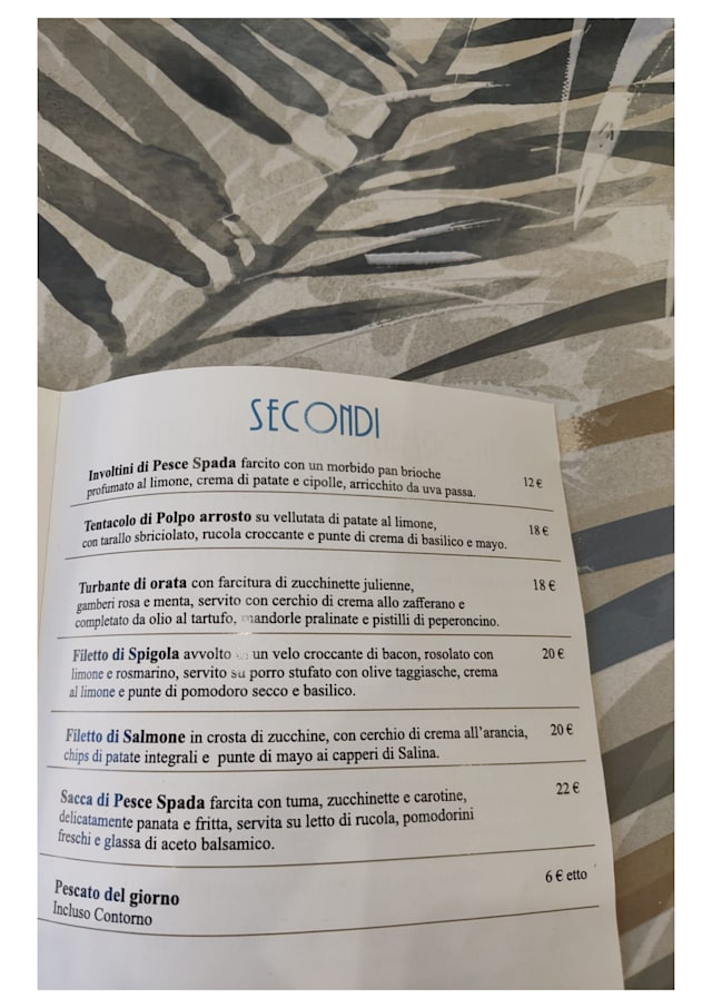 Menu 2026 - Piscaria Not Only Fish em Palermo | TheFork