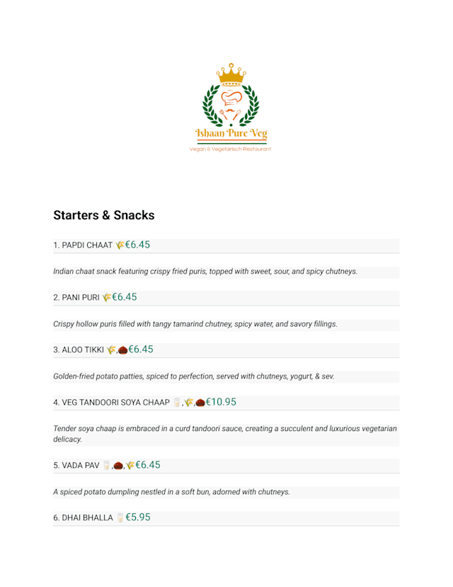 Ishaan Pure Veg in Schiedam - Restaurant Reviews, Menus, and Prices ...