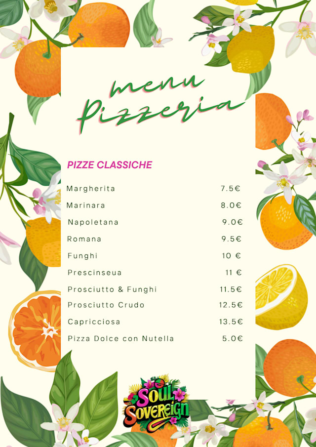 Menu 2025 - Soul Sovereign in Riccione | TheFork