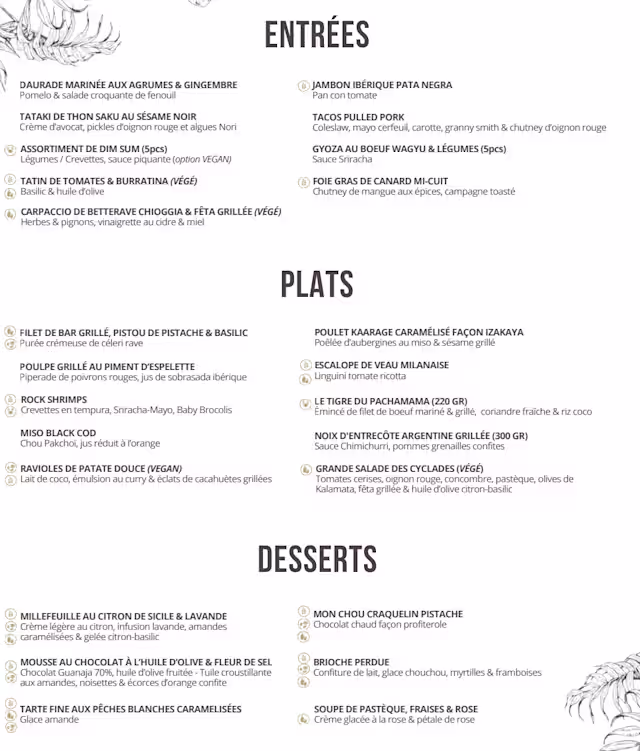 Carte et Menus 2026 - Pachamama Paris à Paris | TheFork