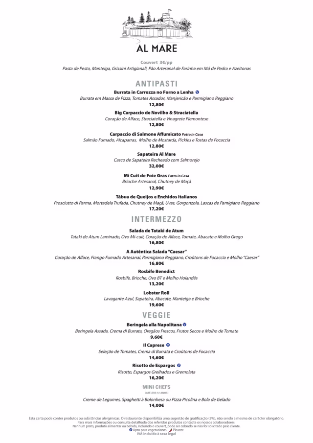 Al Mare em Porto - Preços, menu, morada, reserva e avaliações do ...