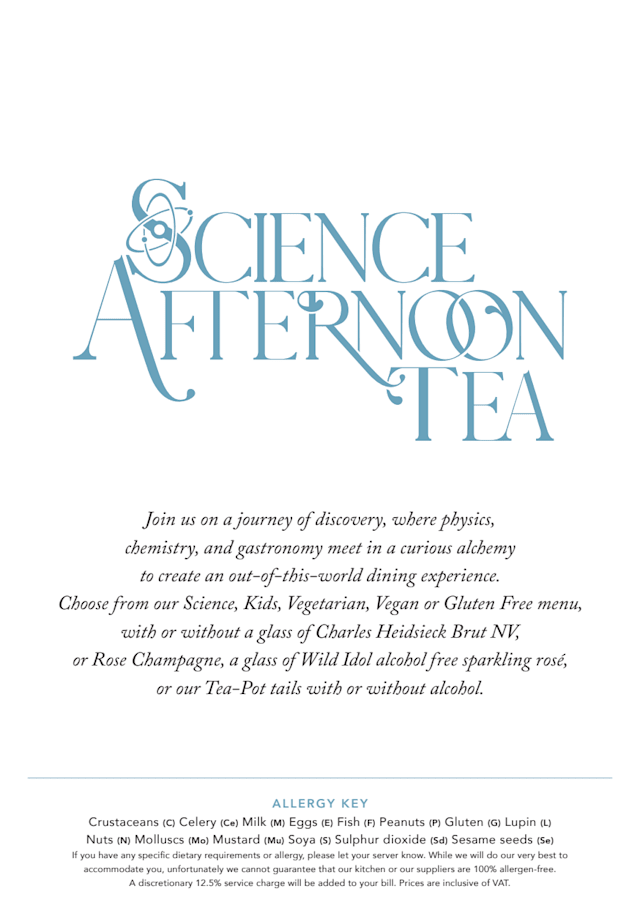 Science Afternoon Tea at The Drawing Rooms in London - Restaurant ...