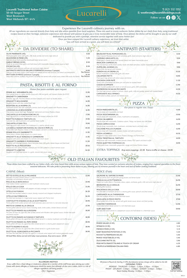 Lucarelli Restaurant West Bromwich in West Bromwich - Restaurant ...