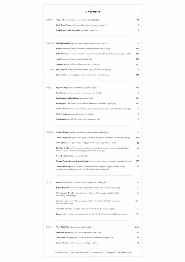 Menus 2026 - Storia - Redhill in Redhill | TheFork