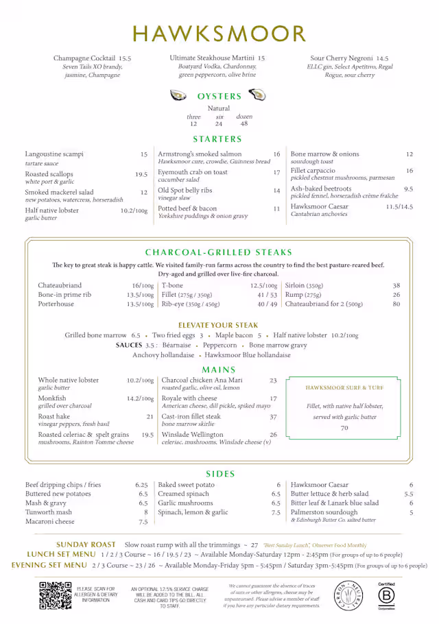 Hawksmoor Edinburgh in Edinburgh - Restaurant Reviews, Menus, and ...
