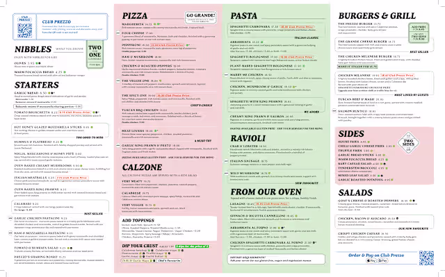 Menus 2026 - Prezzo - Peterborough in Peterborough | TheFork