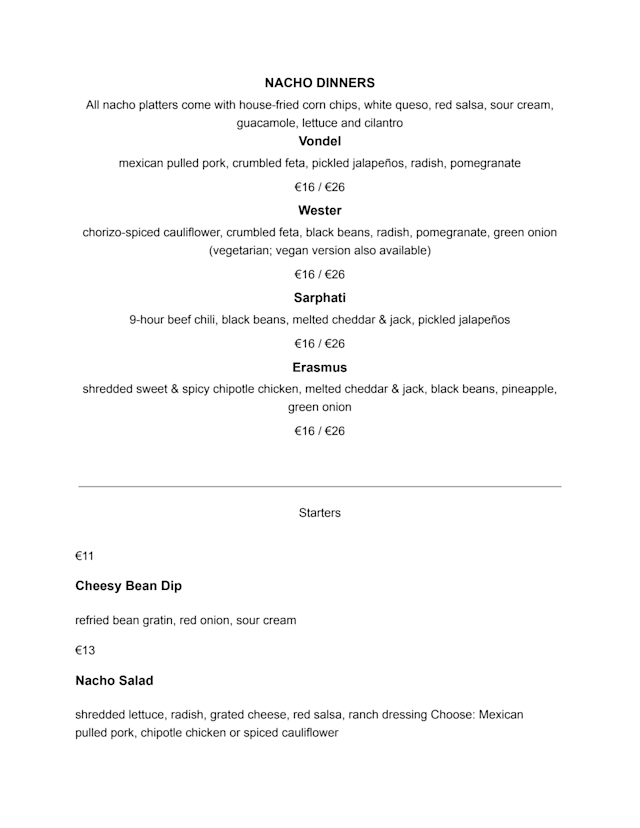 Menu 2025 - Parakeet in Amsterdam | TheFork